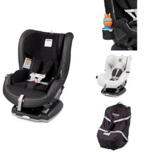 peg perego convertible premium infant to toddler car seat, licorice bundle