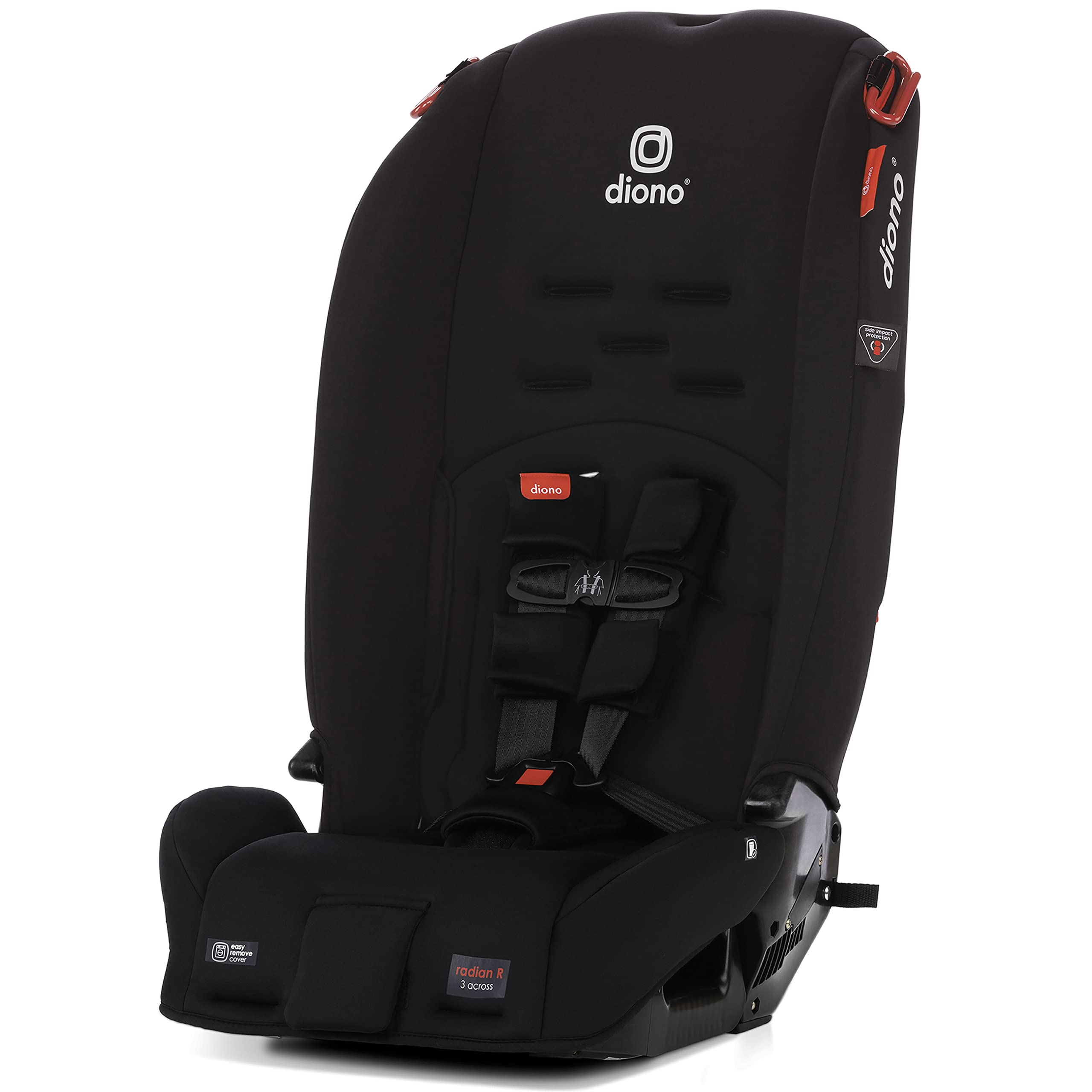 Diono Radian 3R, 3-in-1 Convertible Car Seat, Rear Facing & Forward Facing, Jet Black & Solana 2 XL 2022, Dual Latch Connectors, Lightweight Backless Belt-Positioning Car, Black