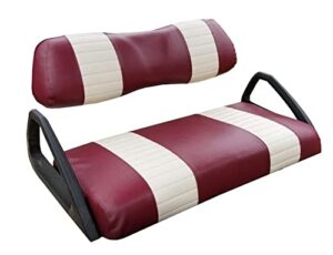 club car ds "staple on" golf cart seat cover with matching rear facing seat cover (2 stripe)