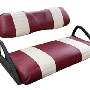 Club Car DS "STAPLE ON" Golf Cart Seat Cover With Matching Rear Facing Seat Cover (2 Stripe)