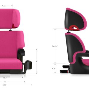 Clek Oobr High Back Booster Seat with Adjustable Headrest, Reclining Design, LATCH System, and Retardant-Free Fabric, Thunder