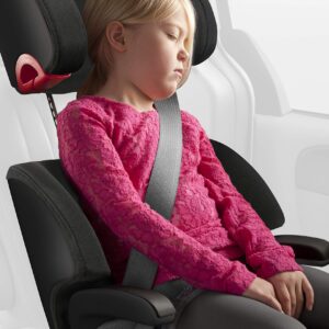 Clek Oobr High Back Booster Seat with Adjustable Headrest, Reclining Design, LATCH System, and Retardant-Free Fabric, Thunder