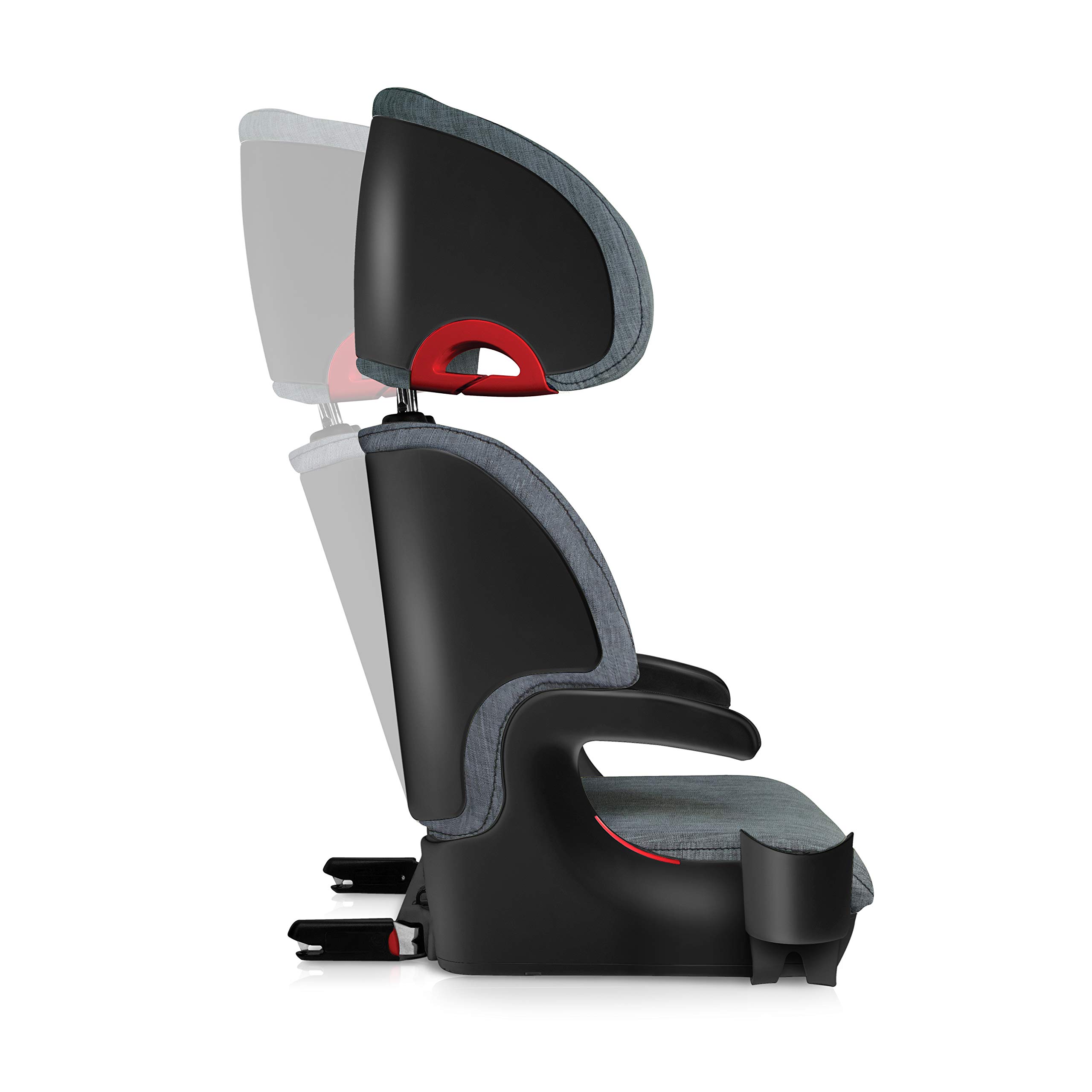 Clek Oobr High Back Booster Seat with Adjustable Headrest, Reclining Design, LATCH System, and Retardant-Free Fabric, Thunder