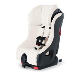 clek foonf convertible car seat with adjustable headrest, reclining design, latch system, and flame-retardant-free (marshmallow)