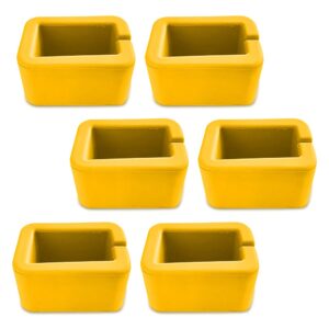 bpa-free car seat belt buckle booster yellow - raises and stabilizes your receiver - fun kid safety sticker gift (short (wrap around buckle), 6-pack)