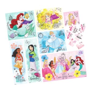 Disney Princess, 7 Wood Puzzles Jigsaw Bundle 12-Piece 16-Piece 24-Piece Ariel Tiana Rapunzel Pocahontas with Storage Tray, for Kids Ages 4 and up