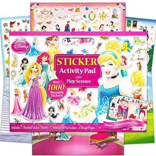 Disney Princess Giant Sticker Box Activity Set ~ Over 1000 Princess Stickers Featuring Cinderella, Little Mermaid, Tangled, Belle and More Princess Merchandise