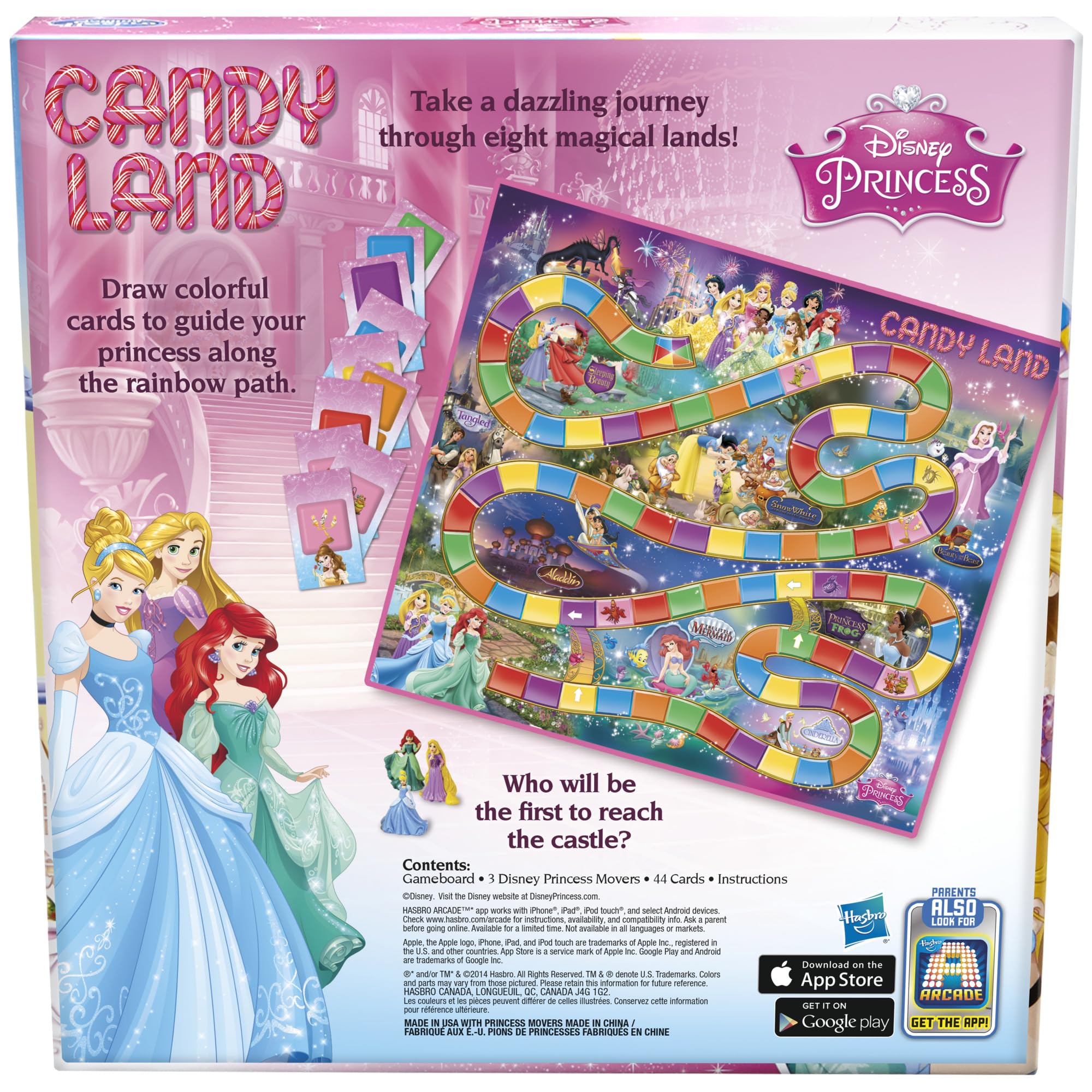 Hasbro Gaming Candy Land Disney Princess Edition Board Game, Preschool Games for 2 to 3 Players, Family Games for Kids Ages 3 and Up (Amazon Exclusive)