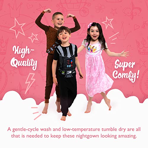 Disney Girls' Princess 3-Pack Nightgown, GIRLS RULE 2, 4