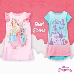 Disney Girls' Princess 3-Pack Nightgown, GIRLS RULE 2, 4