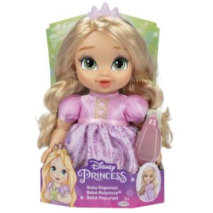 Disney Princess Rapunzel Baby Doll with Baby Bottle & Tiara