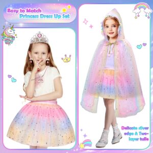 Princess Dress Up for Girls 4-6,Princess Dresses for Girls Toys for 3 4 5 6 7 8 Year Old Girls Gifts,Kids Toys for Girls Age 6-8 Toddler Cape Set Easter Halloween Costumes Party Christmas Birthday