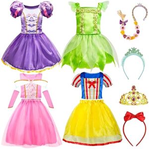 meland princess dress up - princess dress for girls with princess toys, christmas birthday gift for toddler girls age 3-8