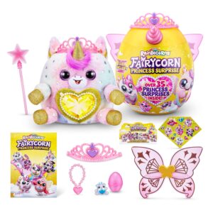 rainbocorns fairycorn princess surprise (unicorn) by zuru 11" collectible plush stuffed animal, surprise egg, wearable fairy wings, magical fairy princess, ages 3+ for girls, children