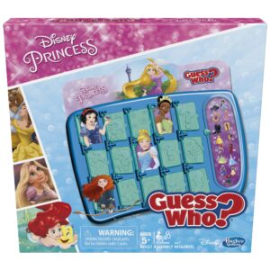 guess who? disney princess edition kids board game, fun games for families, 2 player board games, travel games for kids ages 5 and up, preschool games