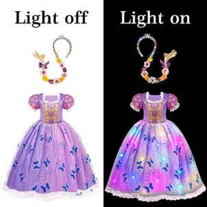 Meland Princess Dresses for Girls - Light Up Princess Costume for Little Girls, Halloween Costumes for Girls Toddler Age 3-8