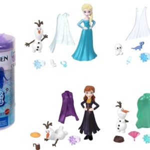 Mattel Disney Frozen Small Doll Snow Color Reveal with 6 Surprises Including 1 Character Figure & 4 Accessories (Dolls May Vary)