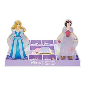 melissa & doug disney sleeping beauty and snow white magnetic dress-up wooden doll pretend play set (40+ pcs)