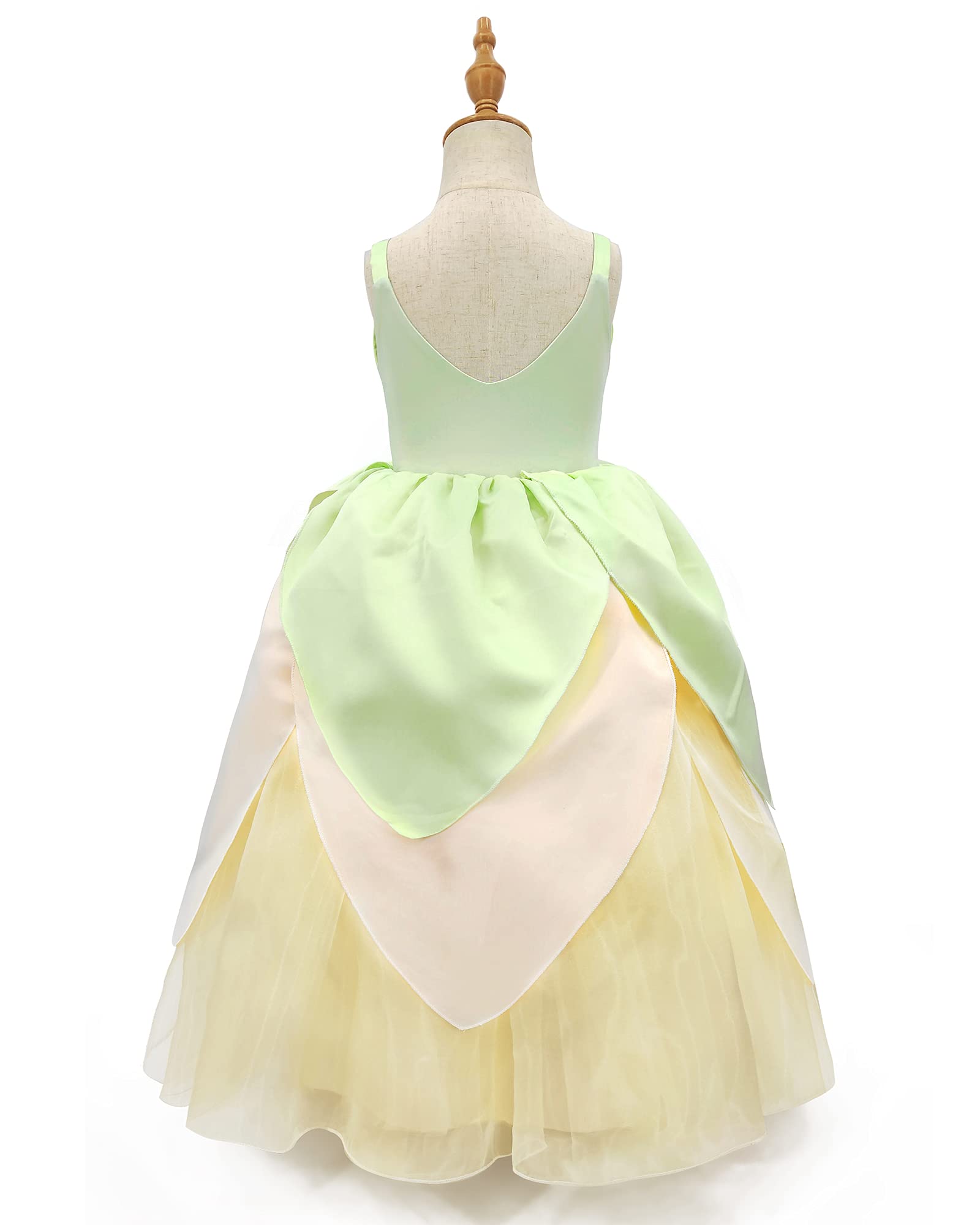 TYHTYM Princess Costumes Little Girls Dress Up Fancy Halloween Christmas Party (Tiana, 4-5T)