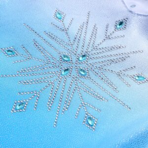 EQSJIU Dance Leotards For Girls With Tutu Ballet Skirts Dresses Gymnastics 3t 4t Blue Snowflake Diamond Gradient Colors White 3-4t Cute Princess Dress