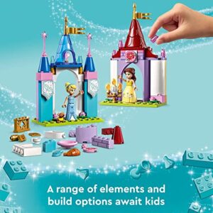 LEGO Disney Princess Creative Castles 43219​, Toy Castle Playset with Belle and Cinderella Mini-Dolls and Bricks Sorting Box, Travel Toys for Girls and Boys, Sensory Toy for Kids Ages 6+