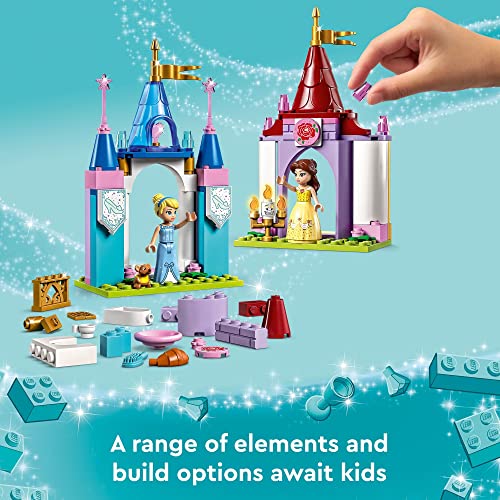 LEGO Disney Princess Creative Castles 43219​, Toy Castle Playset with Belle and Cinderella Mini-Dolls and Bricks Sorting Box, Travel Toys for Girls and Boys, Sensory Toy for Kids Ages 6+