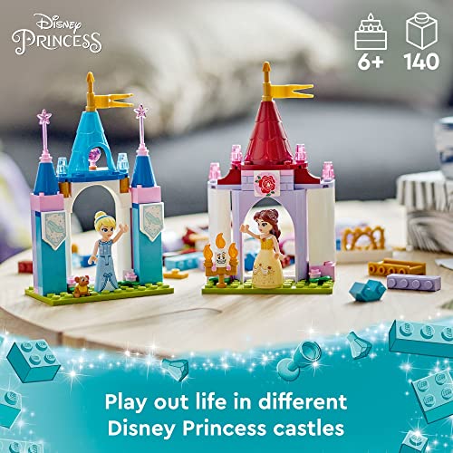 LEGO Disney Princess Creative Castles 43219​, Toy Castle Playset with Belle and Cinderella Mini-Dolls and Bricks Sorting Box, Travel Toys for Girls and Boys, Sensory Toy for Kids Ages 6+