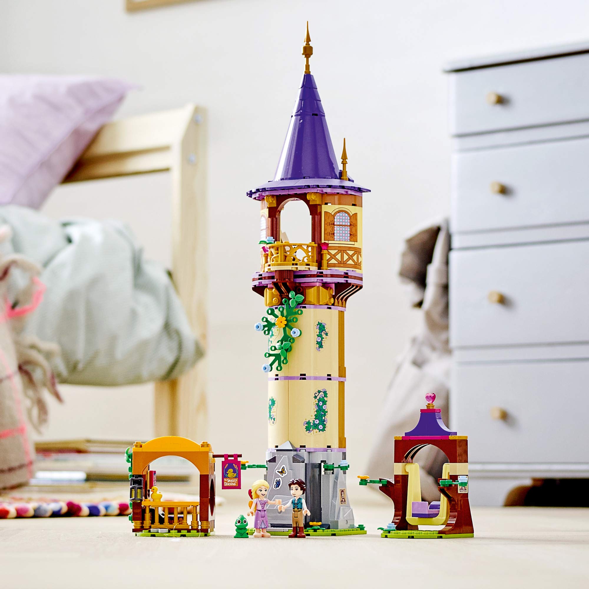 LEGO Disney Princess Rapunzel’s Tower 43187 Castle Building Toy Kit and Playset with 2 Mini-Dolls from Tangled Movie, Gift Idea for Kids, Girls and Boys