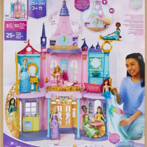 Mattel Disney Princess Toys, Ultimate Castle Doll House with Lights & Sounds, 3 Levels, 25+ Furniture Play Pieces & Accessories, 4 ft Tall