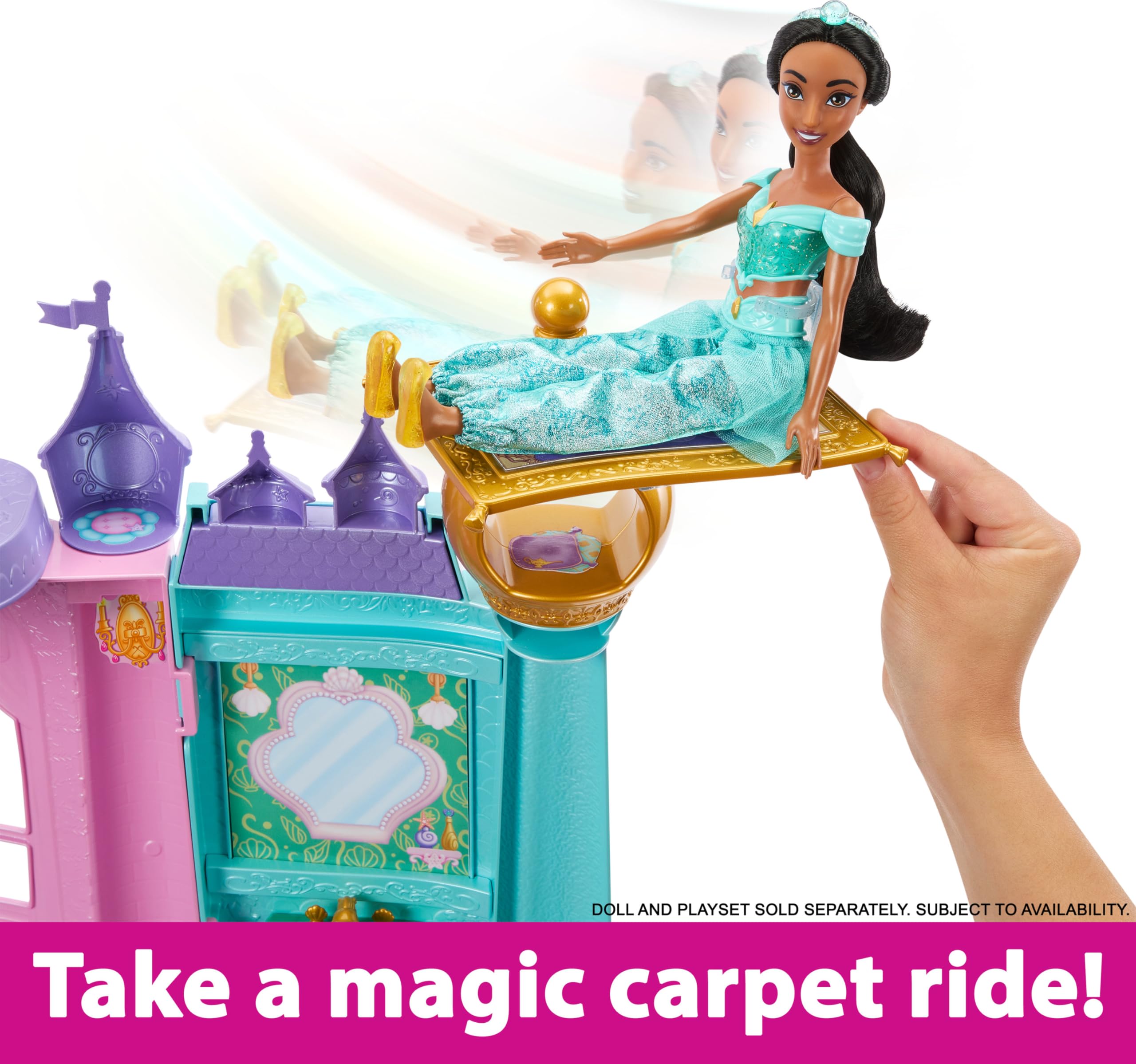 Mattel Disney Princess Toys, Ultimate Castle Doll House with Lights & Sounds, 3 Levels, 25+ Furniture Play Pieces & Accessories, 4 ft Tall