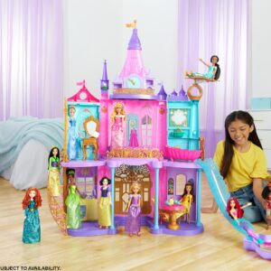 Mattel Disney Princess Toys, Ultimate Castle Doll House with Lights & Sounds, 3 Levels, 25+ Furniture Play Pieces & Accessories, 4 ft Tall