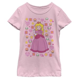 nintendo girl's peachtone t-shirt, x-small, pink