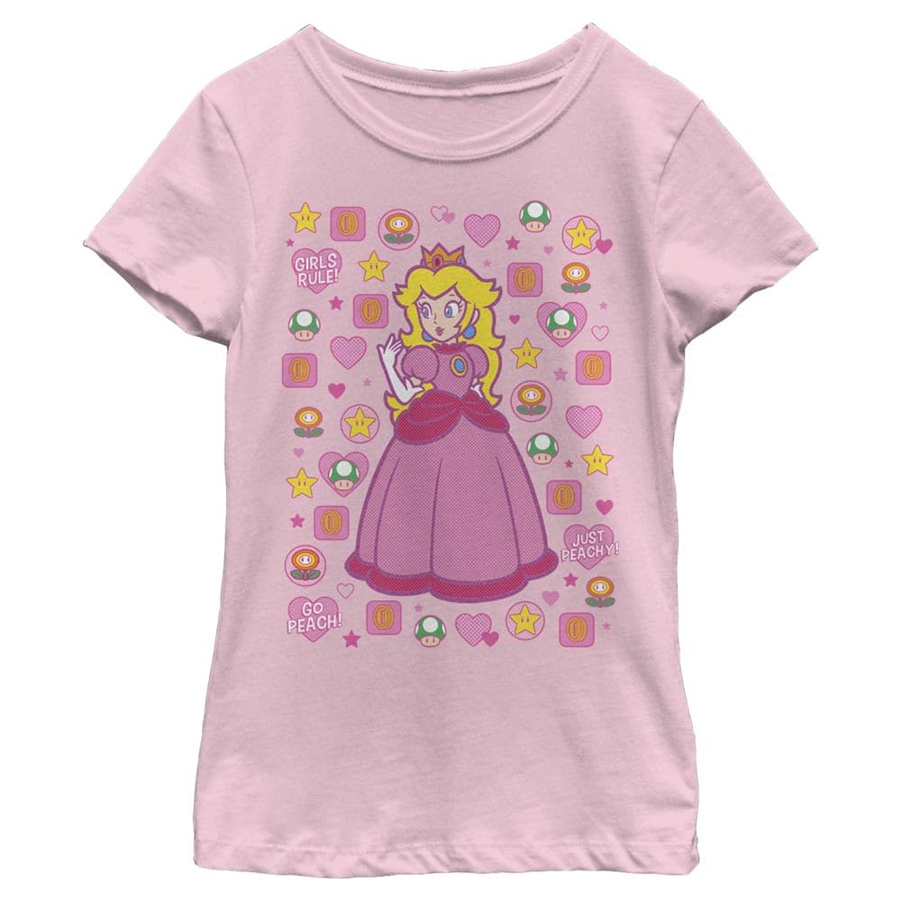 Nintendo Girl's Peachtone T-Shirt, X-Small, Pink