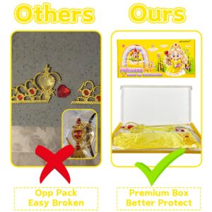 MISS FANTASY Princess Dress Up Accessories,Cosplay Accessories for Kids Girls, Princess Dressed up Crown,Wand,Gloves,Necklace,Earrings,Bracelet Gift Sets for Little Girls Halloween Party Cosplay Set