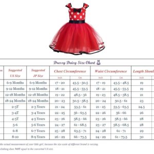 Dressy Daisy Little Girl Polka Dots Fancy Dress Up Costume Birthday Party Tulle Dresses with Headband Size 5-6 Red 203