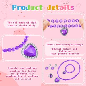 Henoyso 6 Set Princess Jewelry Dress Up Jewelry Princess Pretend Toy Jewelry Set with Necklace Bracelet Rings Earrings Princess Costume Jewelry Beaded Toy Necklace for Party Favors Costume (Colorful)