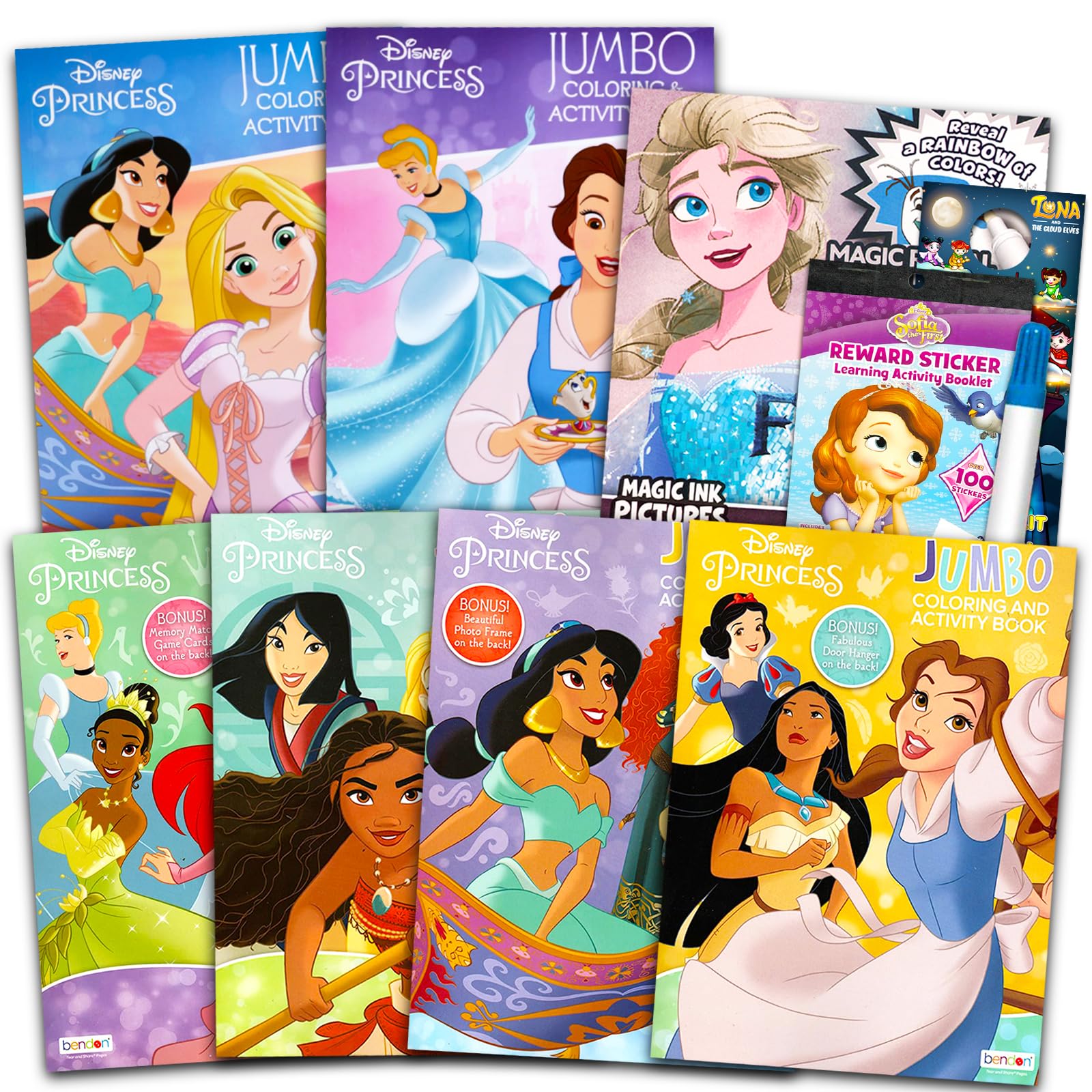 Disney Princess Coloring Book Set for Kids - Bundle with Activities, Stickers, and Games Featuring Disney Princesses Cinderella, Rapunzel, Ariel, More | Disney Princess Activities