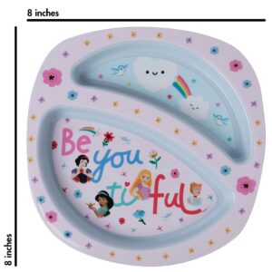 The First Years Disney Princess 4-Piece Toddler Dinnerware Set - Dishwasher Safe Bowl, Plate, Fork & Spoon - 4 Count