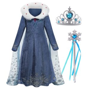 snow princess costume for girls winter costume for toddlers dress up halloween birthday cosplay cape with accessories