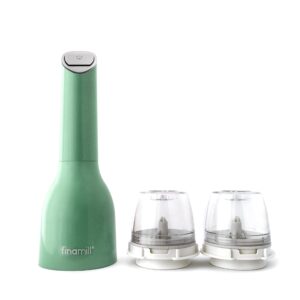 finamill award-winning battery salt & pepper grinder set - adjustable, ceramic elements, led light, 2 quick-change proplus pods