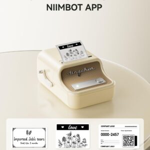 NIIMBOT B21 Label Maker, Thermal Label Printer, Portable Inkless Label Makers for Home/Office/Business, with 1 Pack 50x30mm White Label, Compatible with iOS & Android, (White)