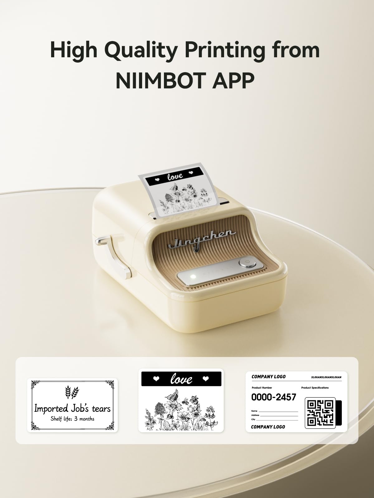 NIIMBOT B21 Label Maker, Thermal Label Printer, Portable Inkless Label Makers for Home/Office/Business, with 1 Pack 50x30mm White Label, Compatible with iOS & Android, (White)