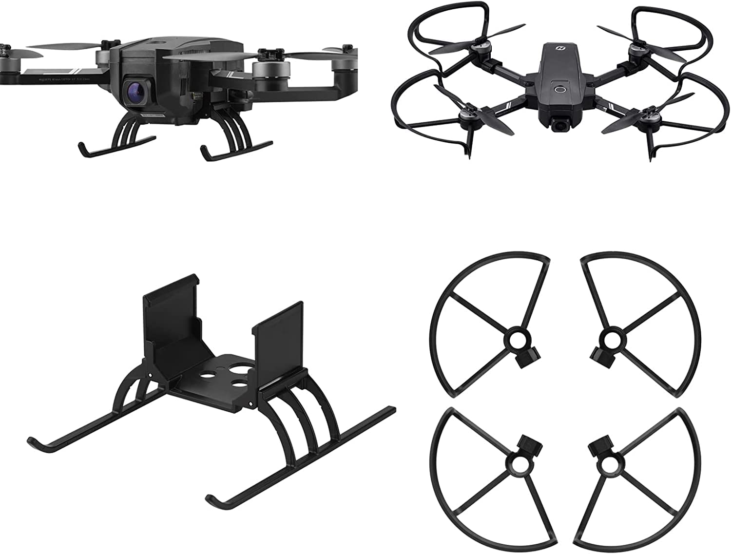 HS720 /HS720E Drone Accessories,Foldable Extended Landing Gear Leg Extension Protector Landing Stand + Propeller Blades Protection Guard Cover For Holy Stone HS720/HS720E Platinum Drone