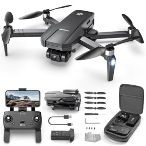 holy stone hs720r 3 axis gimbal gps drones with camera for adults 4k eis; fpv rc drone, foldable quadcopter with 10000 feet video transmission control range, brushless motor, follow me, auto return