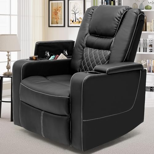 YITAHOME Recliner Chair Set of 2，Swivel Glider Rocker Recliner with Cup Holders, Home Theater Seating Soft with Hidden Arm Storage, Reclining Chairs for Movie Room