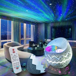 rossetta star projector, galaxy projector led lights for bedroom, remote control & white noise, night light for kids room, adults home theater, party, room decor, gift for christmas, birthday