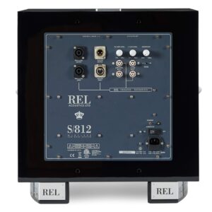 REL Acoustics S/812 Subwoofer, AirShip Wireless Compatible, Black Lacquer