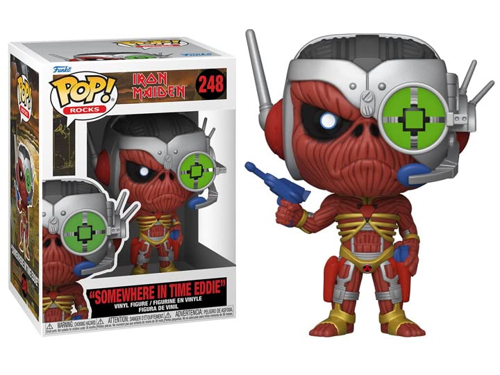 POP Iron [Maiden] Eddie - Somewhere in Time Funko Vinyl Figure (Bundled with Compatible Box Protector Case), Multicolored, 3.75 inches