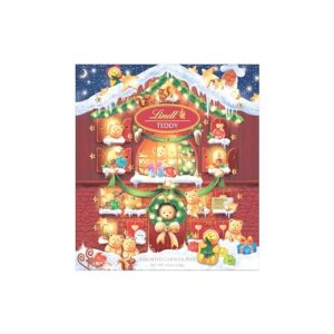 lindt holiday teddy bear chocolate candy advent calendar, assorted chocolates, 4.5 oz. (2023)