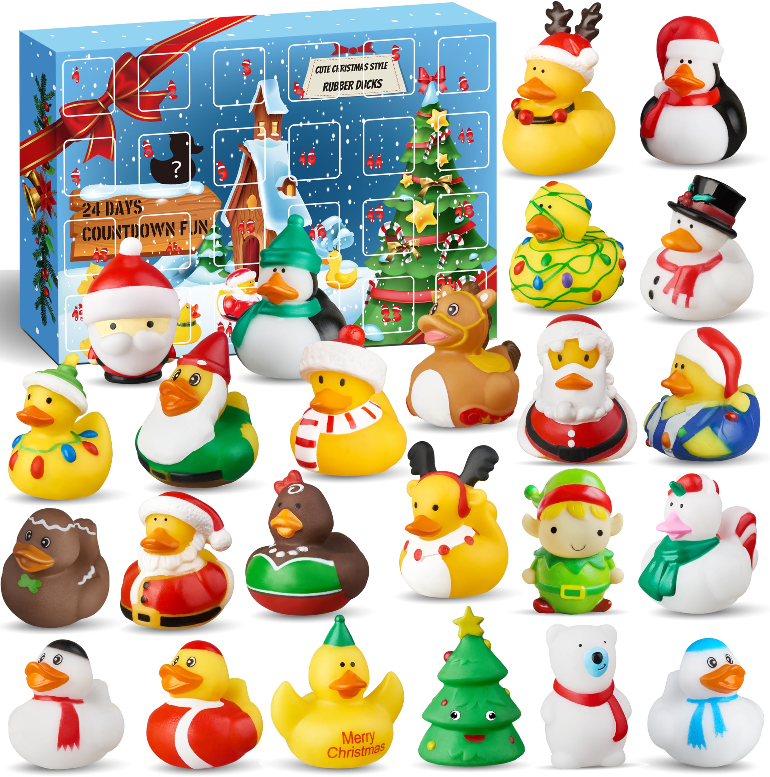 Rubber Duck Advent Calendar 2023, Christmas Ducks Bath Toys Advent Calendar for Kids, Rubber Duckie for Jeep Ducking, Advent Calendars, Toddler, Baby, Girls, Boys, Adult, Kids Advent Calendar 2023